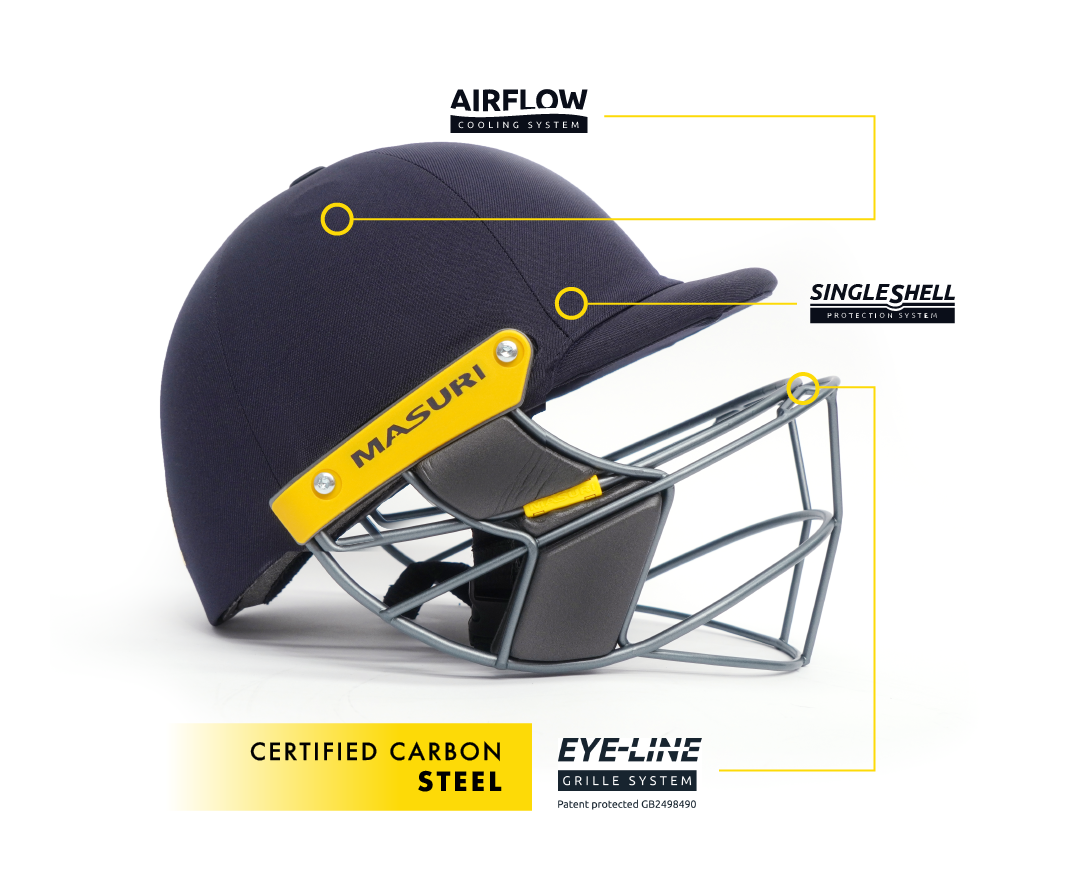 Masuri E Line Steel Cricket Helmet | Masuri Australia